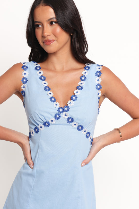 Peri Mini Dress - Blue - Petal & Pup