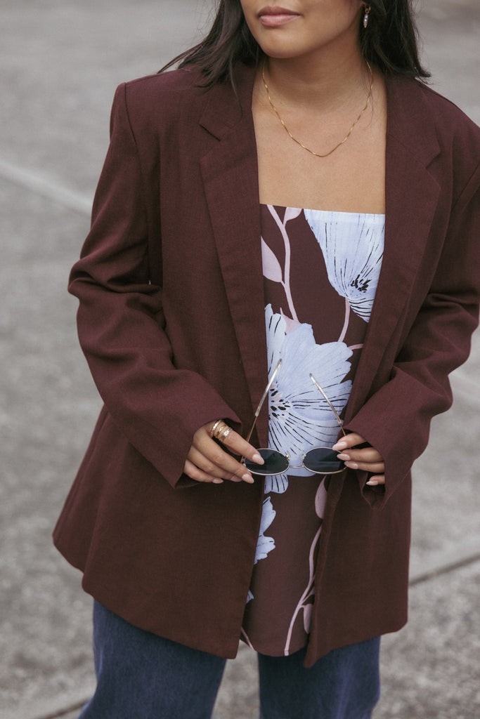 Rhodes Oversized Blazer - Espresso - Petal & Pup