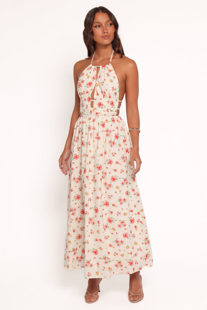Wilder Halterneck Maxi Dress - Pink Floral - Petal & Pup