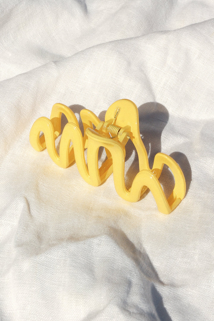Natalia Squiggle Hair Clip - Yellow - Petal & Pup