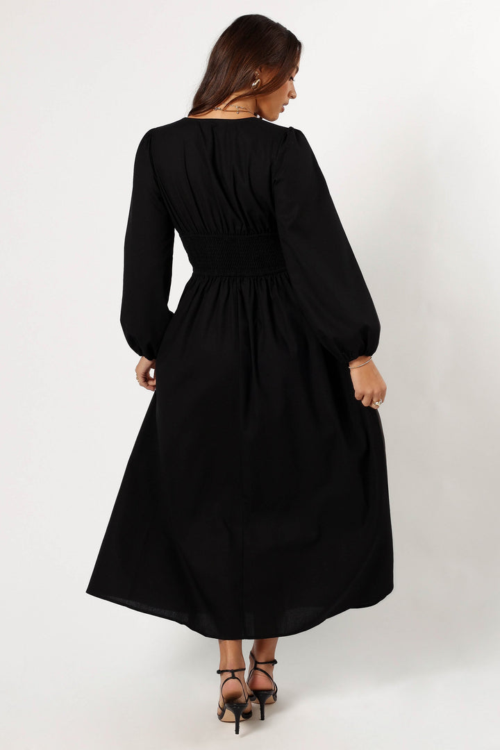 Cece Long Sleeve Maxi Dress - Black - Petal & Pup