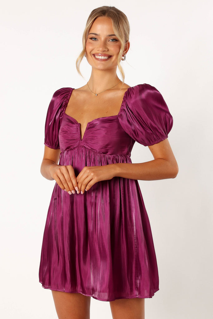 Ginger Mini Dress - Plum - Petal & Pup