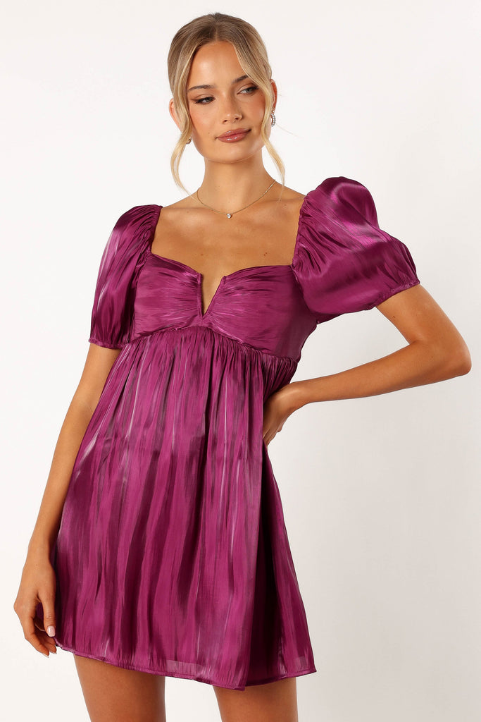 Ginger Mini Dress - Plum - Petal & Pup
