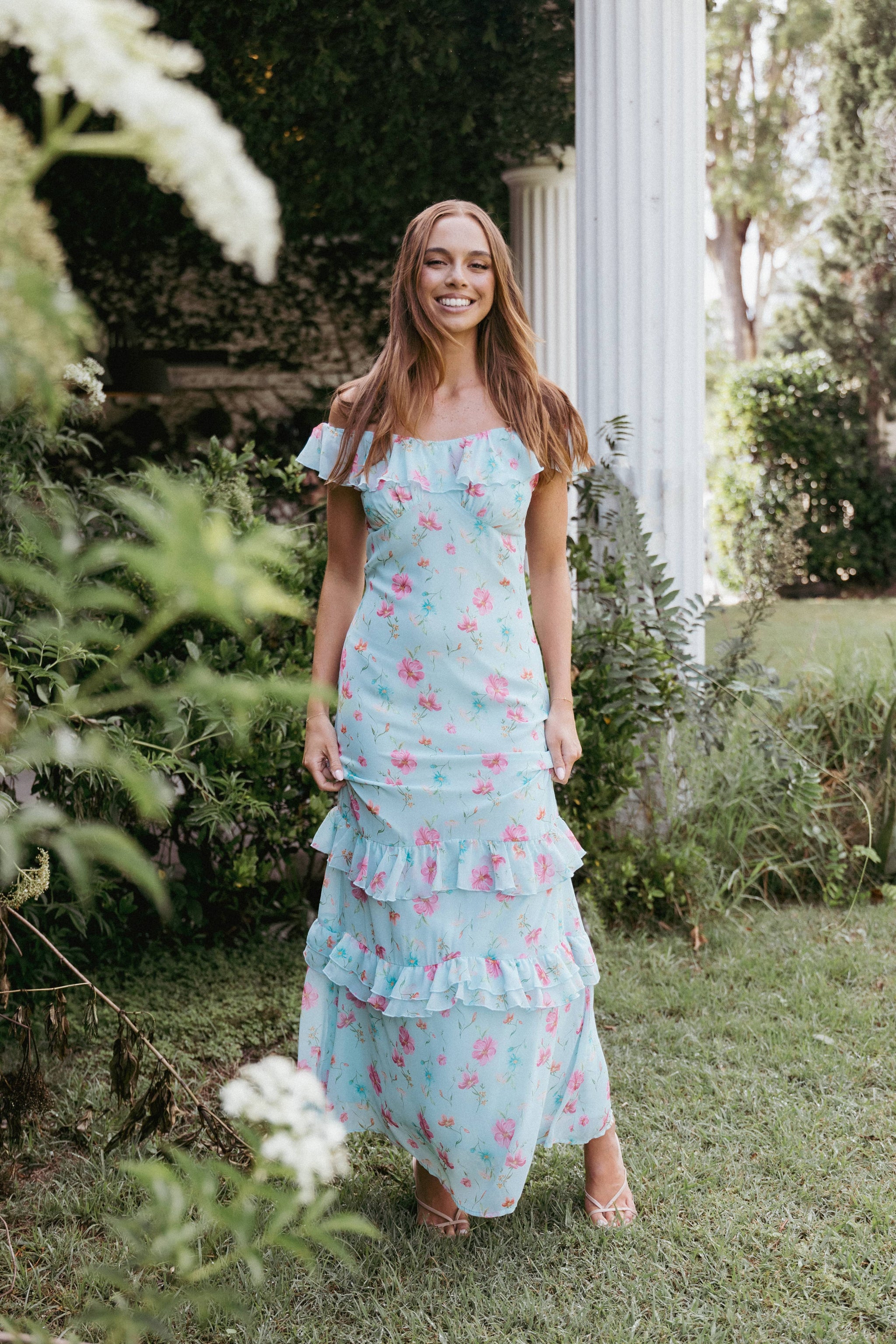 Irelynn Maxi Dress - Blue Floral | Petal & Pup