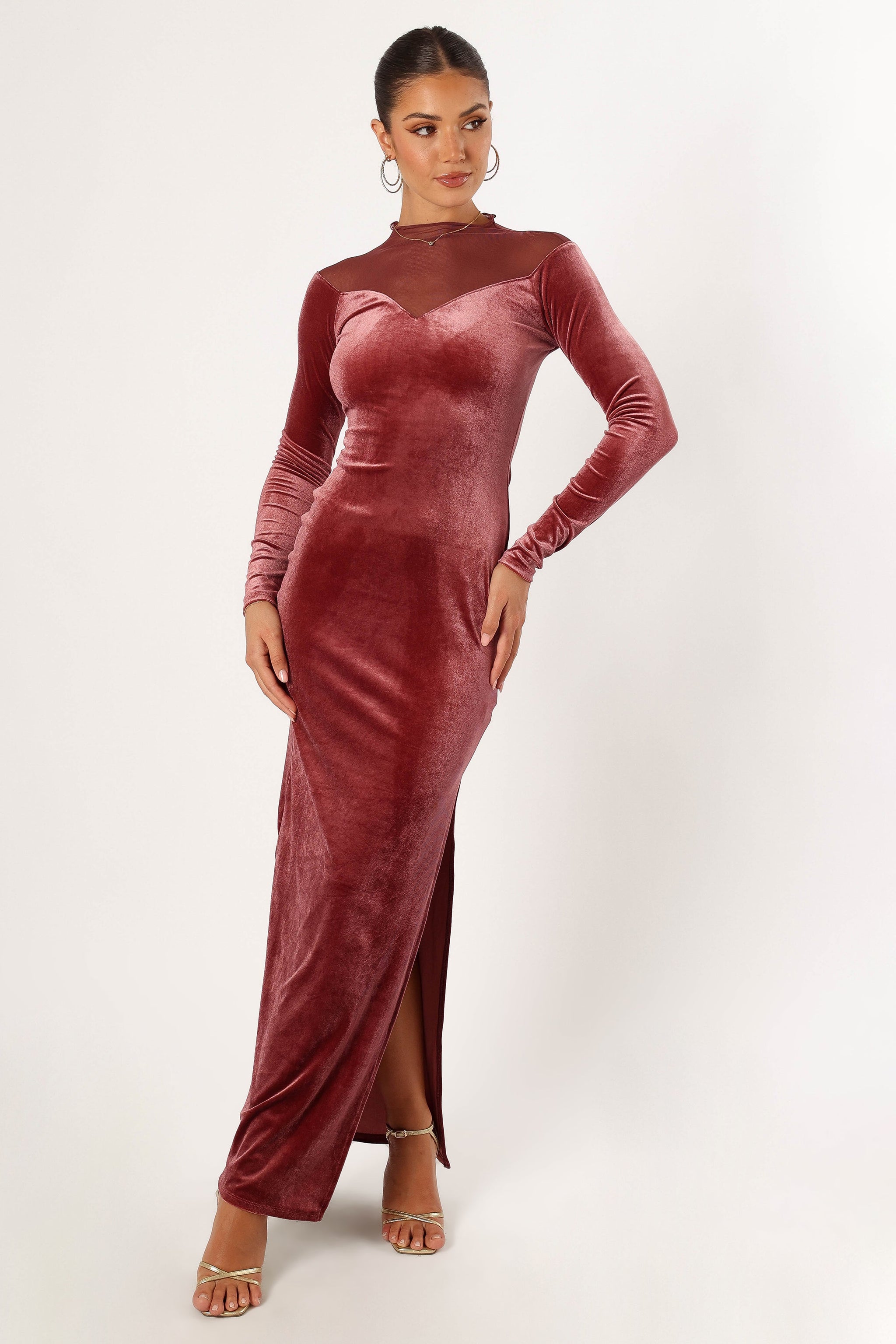 Jessica Long Sleeve Maxi Dress - Mauve | Petal & Pup