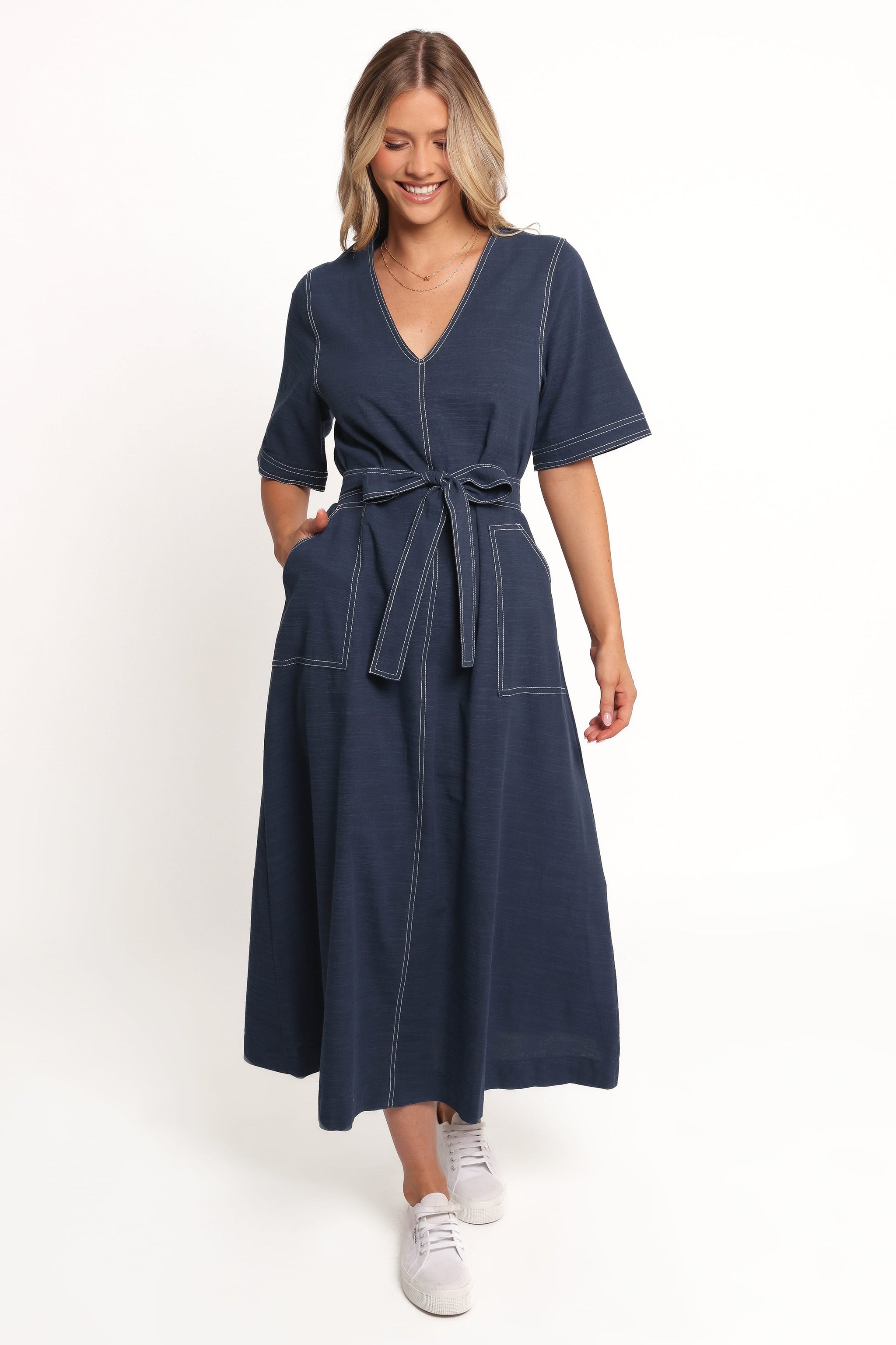 Kade Midi Dress - Blue | Petal & Pup