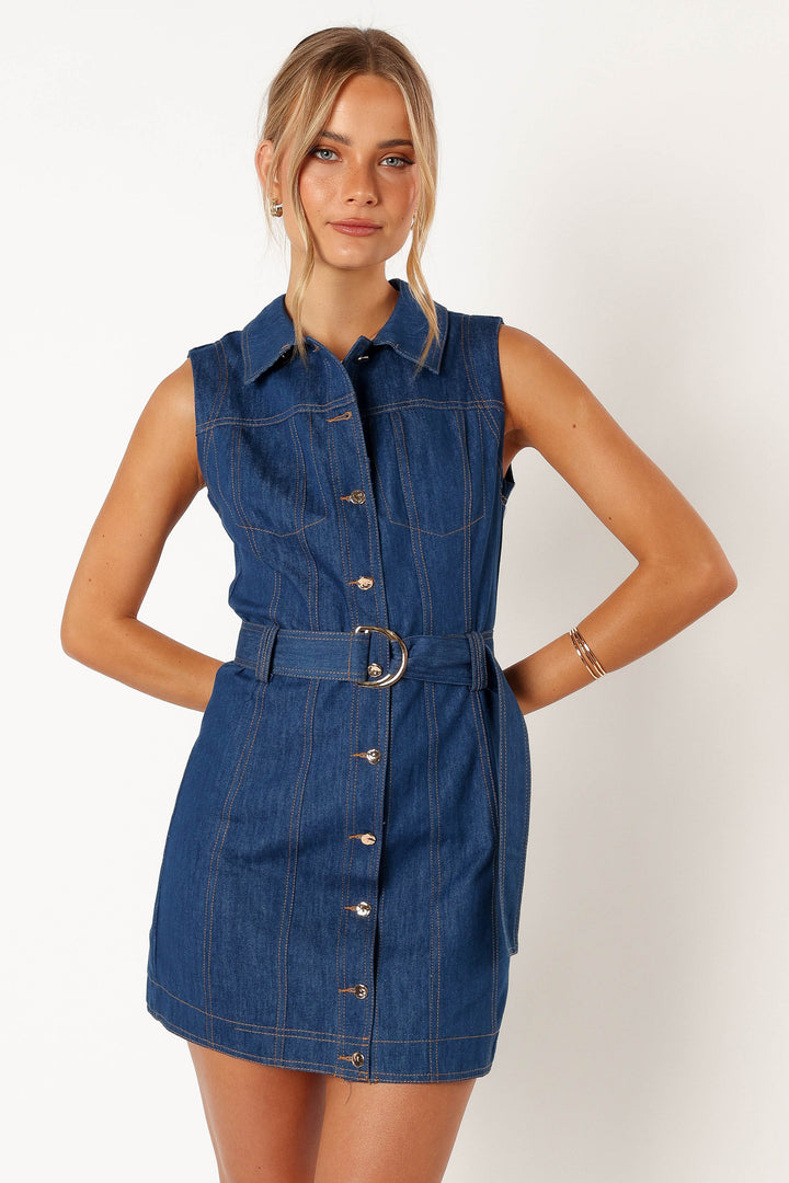 Parker Mini Dress - Denim - Petal & Pup