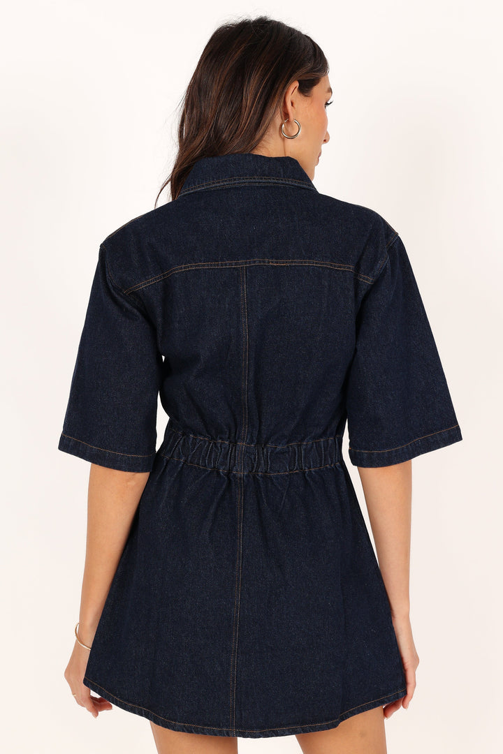 Rev Mini Dress - Dark Denim - Petal & Pup