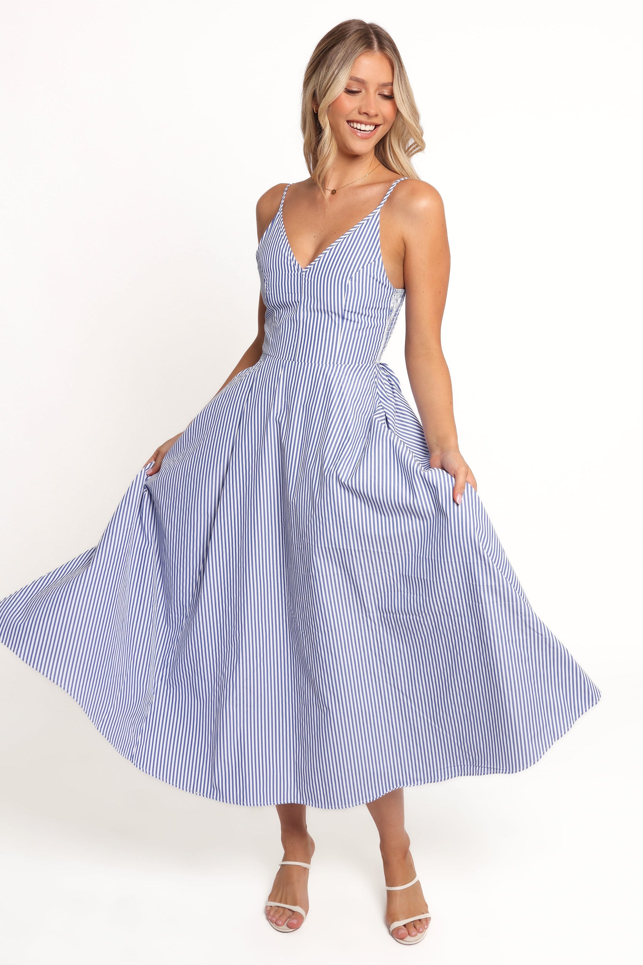 Romilly Strappy Maxi Dress - Light Blue | Petal & Pup