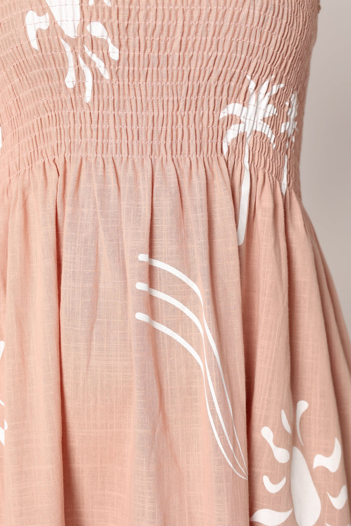 Sarelle Midi Dress - Tan Blush - Petal & Pup