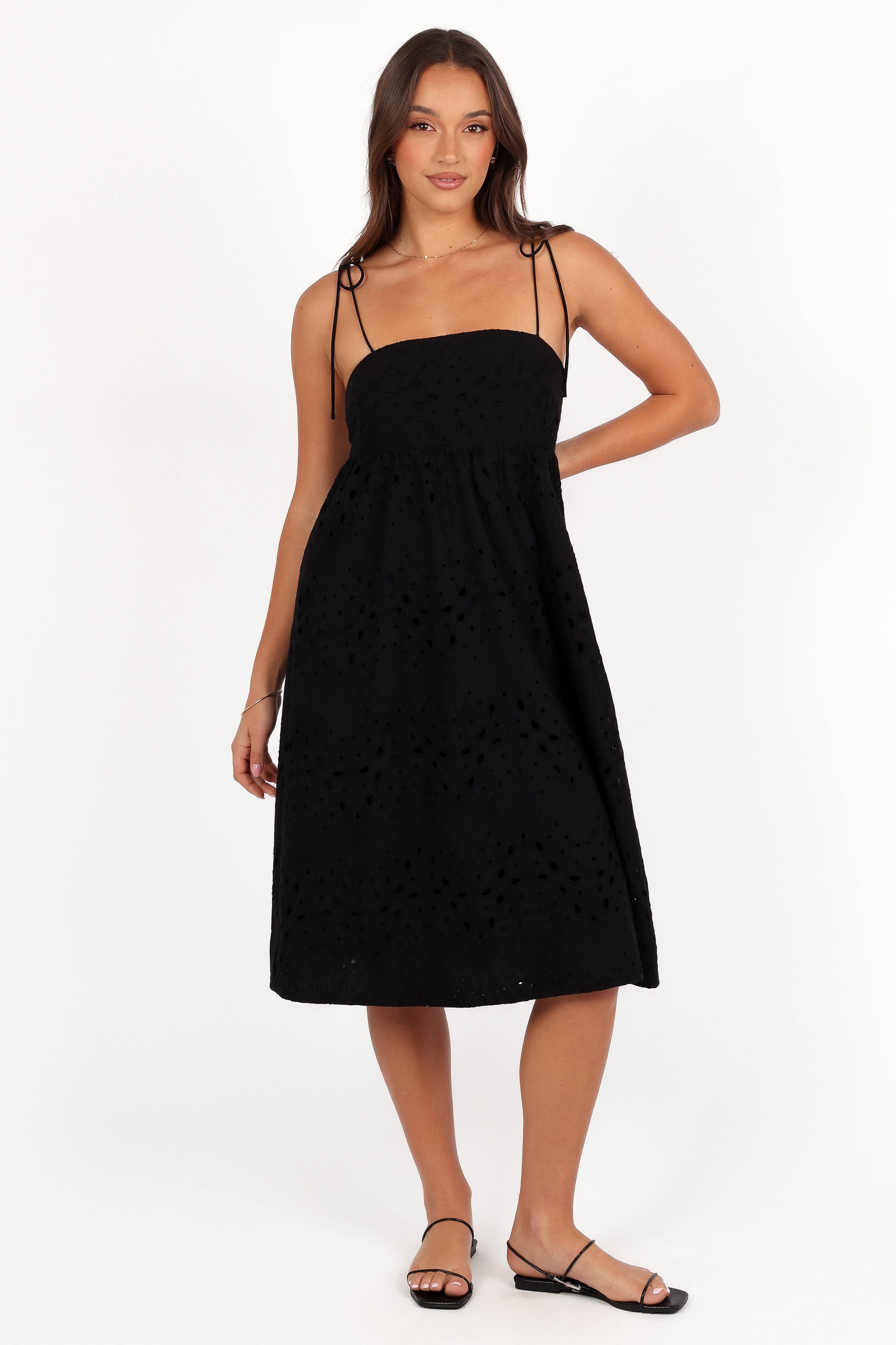 Sevara Midi Dress - Black | Petal & Pup