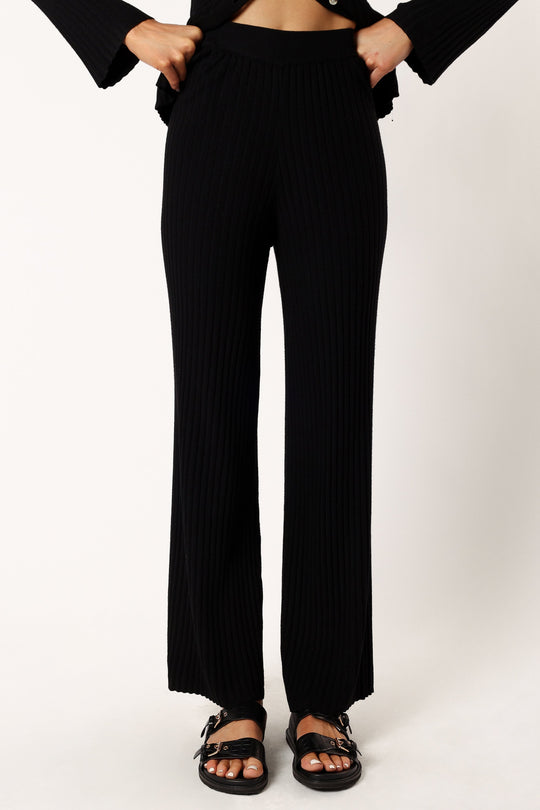 Aylia Ribbed Knit Set - Black - Petal & Pup