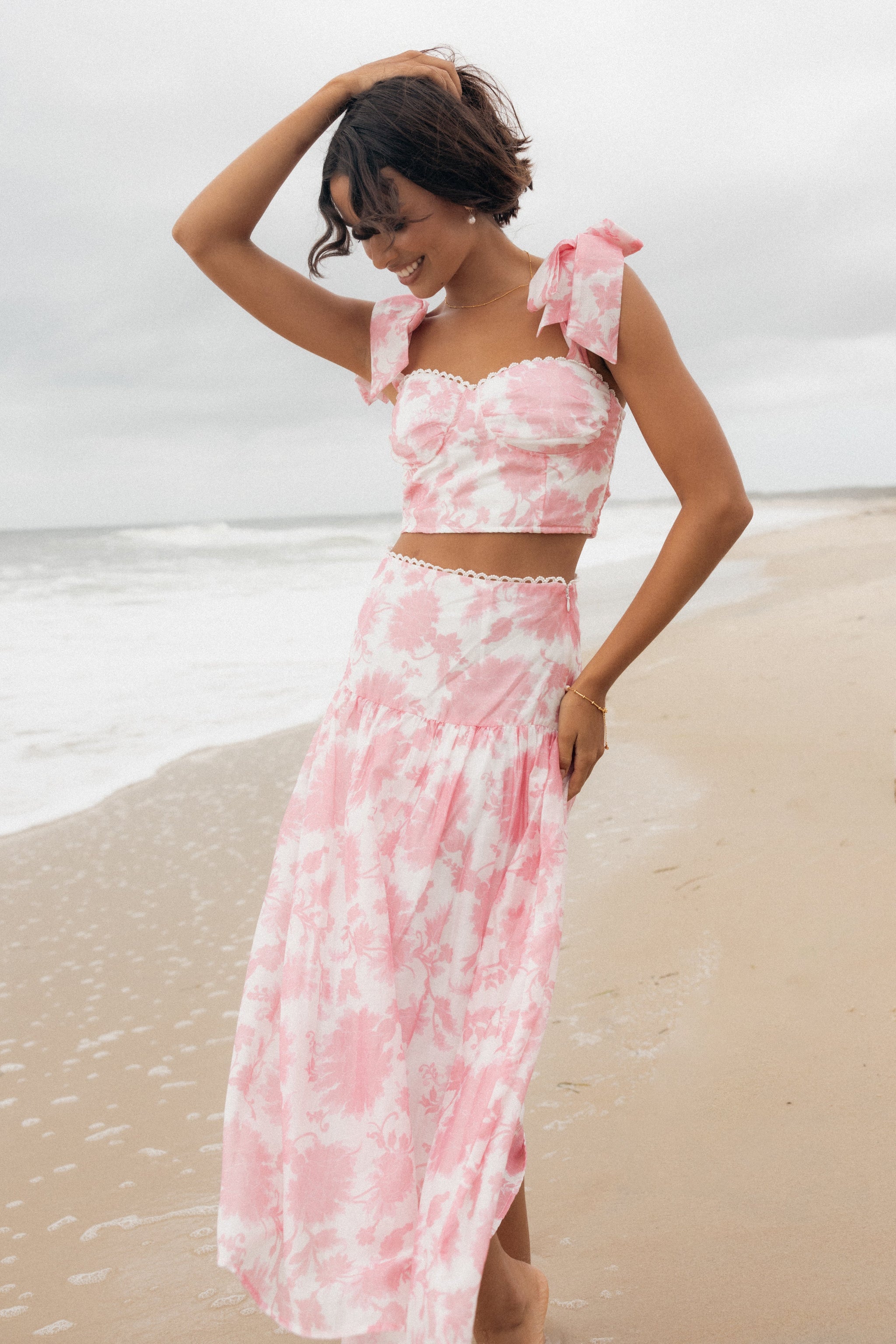 Elle Two Piece Set - Pink Floral | Petal & Pup