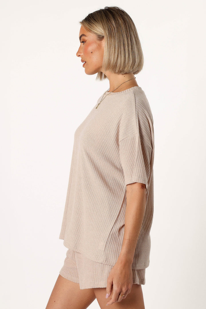 Granger Knit Short Set - Tan - Petal & Pup
