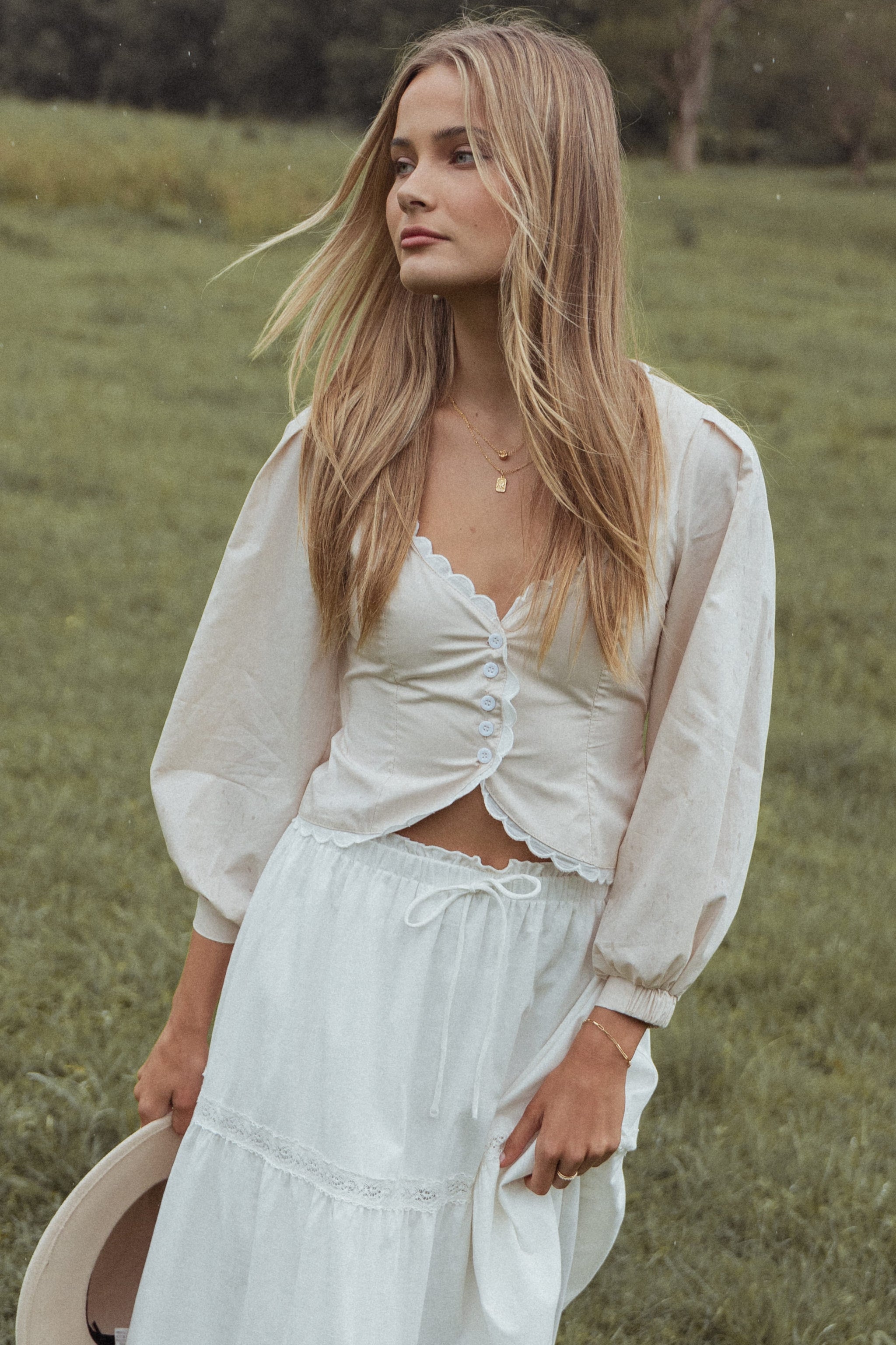 Nolette Top - Cream White | Petal & Pup