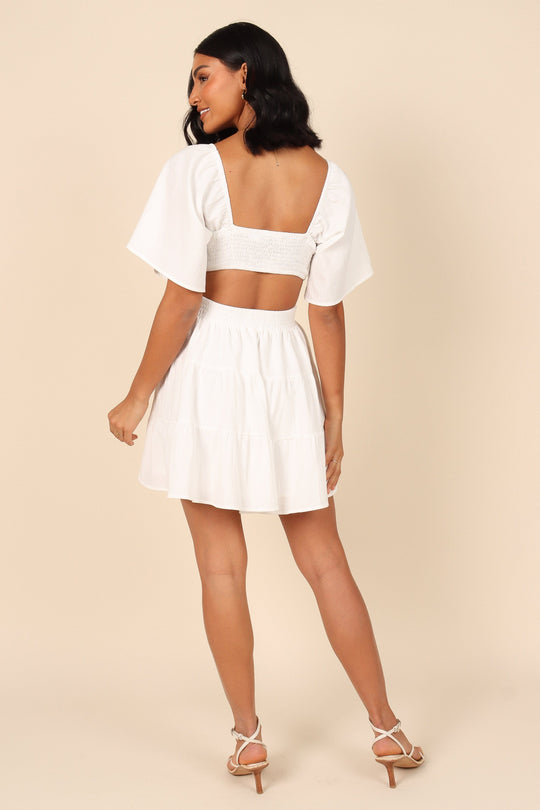 Jordyn Cut Out Mini Dress - White - Petal & Pup