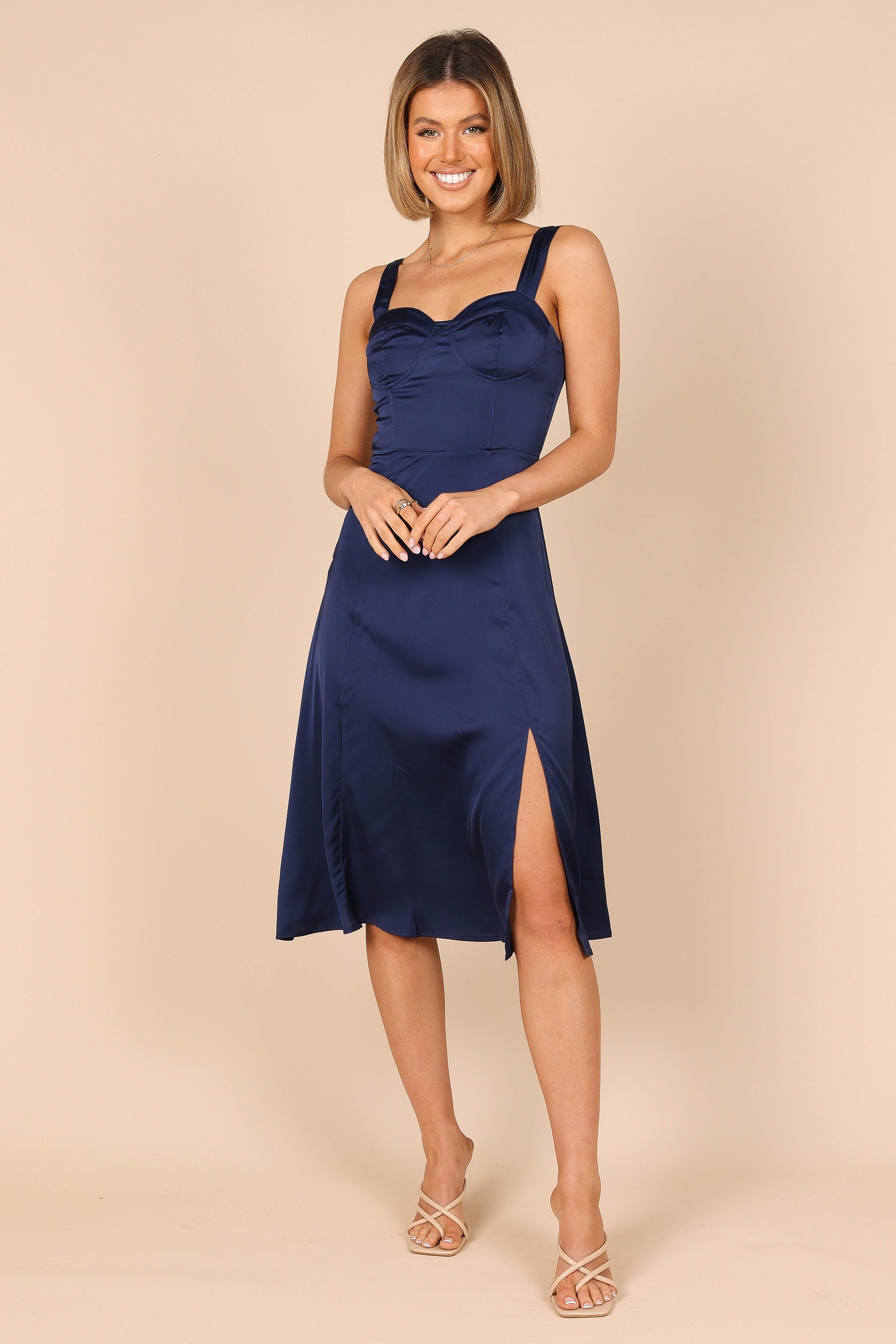 Siobhan Midi Dress - Navy | Petal & Pup