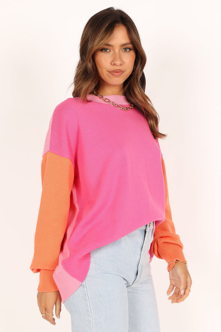 Greer Knit Sweater - Pink - Petal & Pup